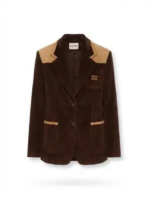 Miu Miu Straight-leg Corduroy And Leather Jacket