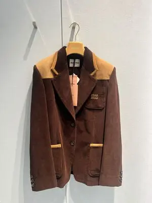 Miu Miu Straight-leg Corduroy And Leather Jacket