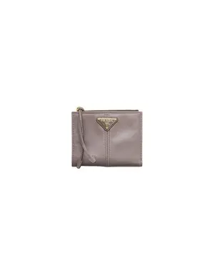 Prada Triangle-logo Bi-fold Wallet - Dark Gray