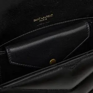 Saint Laurent Loulou Mini Quilted Lambskin Crossbody Bag - Black
