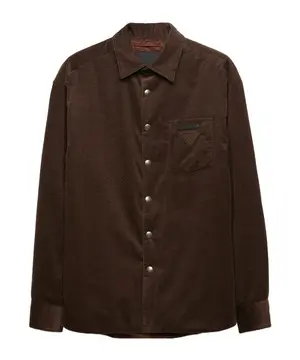 Prada Logo Detailed Long-sleeved Shirt