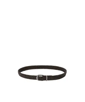 Brunello Cucinelli Chevron-effect Braided Leather Belt