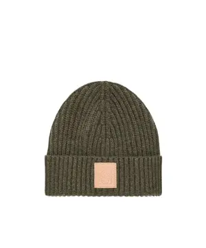 Loewe Knitted Beanie With Logo Patch