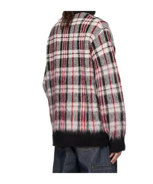Helmut Lang Brushed Plaid Turtleneck