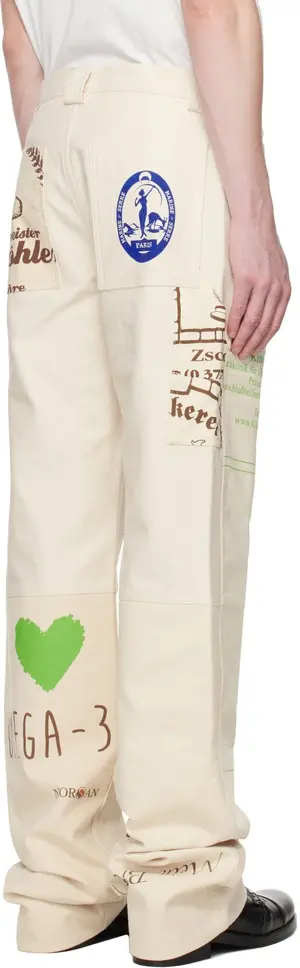 MARINE SERRE Paneled Cotton Trousers