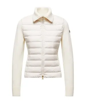 Moncler Padded Zip-up Wool Cardigan - White
