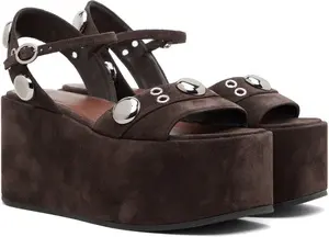 Valentino Garavani Open-toe Platform Sandals With Embellishments - Brown