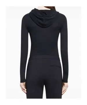 COURREGES Long Sleeve Embroidered Hoodie - Black