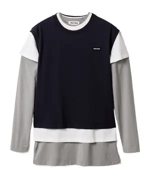 Miu Miu Set Of 3 Jersey T-shirts - Black