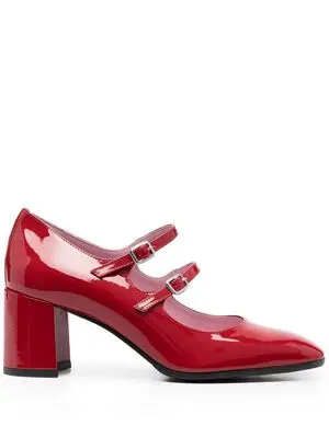 CAREL Double-strap Patent Leather Mid-heels