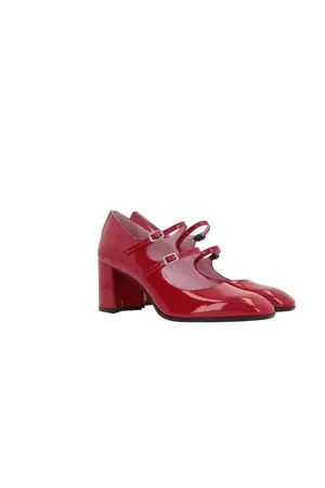 CAREL Double-strap Patent Leather Mid-heels