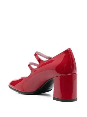 CAREL Double-strap Patent Leather Mid-heels