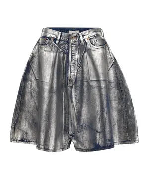 DOUBLET Denim Shorts With Belt Loops - Gray