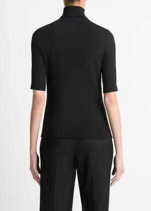 Vince Elbow-sleeved Turtleneck Top
