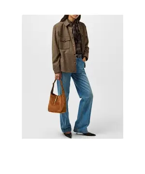 Saint Laurent Solid Color Stylish Shoulder Bag - Brown