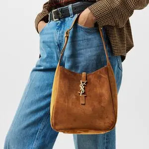 Saint Laurent Solid Color Stylish Shoulder Bag - Brown