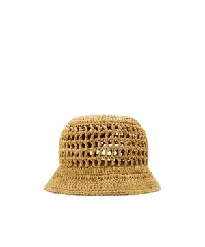 Prada Solid Color Straw Hat - Brown