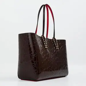 CHRISTIAN LOUBOUTIN Crocodile-embossed Leather Tote Bag With Gold-tone Studs