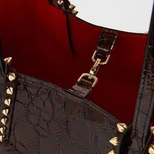 CHRISTIAN LOUBOUTIN Crocodile-embossed Leather Tote Bag With Gold-tone Studs