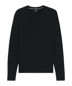 Hugo Boss Cable-knit Crewneck Jumper - Dark Blue