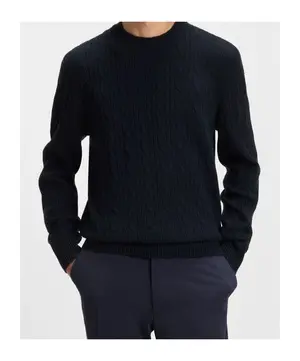 Hugo Boss Cable-knit Crewneck Jumper