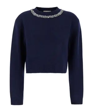 SEMICOUTURE Sofia Embellished Crew Neck Jumper