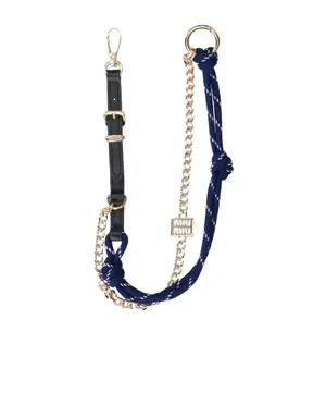 Miu Miu Logo-engraved Chain-linked Keyring - Blue