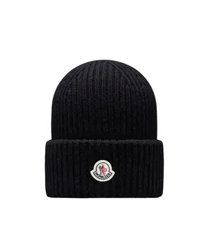 Moncler Wool Cashmere Beanie - Black