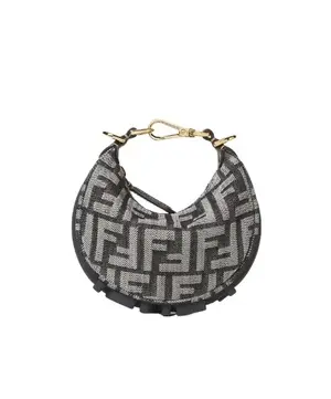 Fendi Nano Graphy Ff Jacquard Hobo Bag - Dark Blue