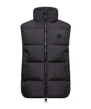 Moncler Gabas Down Vest With Stand Collar And Zip Closure