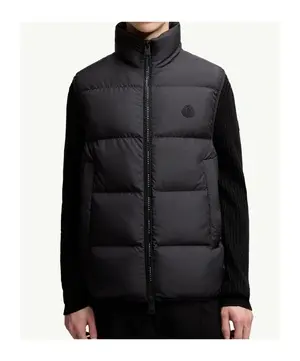 Moncler Gabas Down Vest With Stand Collar And Zip Closure