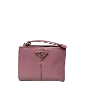 Prada Triangle-logo Bi-fold Wallet - Pink