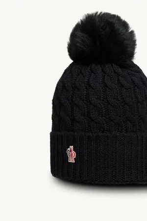 Moncler Wool Beanie With Pom Pom