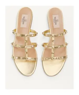 Valentino Garavani Rockstud Slip-on Sandals - Bronze