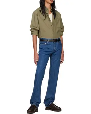 A.p.c. Mateo Logo-embroidered Pocket Shirt - Khaki