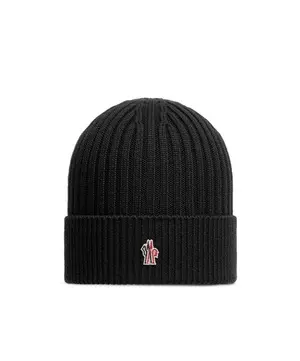Moncler Ribbed Wool Beanie - Black