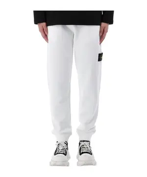 Stone Island Patch Jogger Pants - White