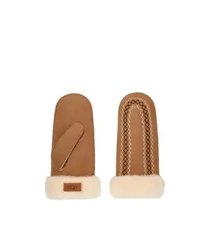 UGG Atherson Embroidered Mittens - Brown