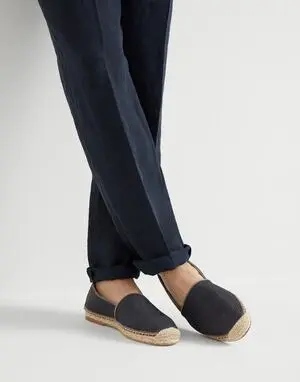 Brunello Cucinelli Canvas Espadrilles With Leather Trim