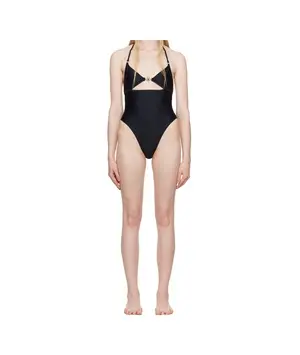 MARINE SERRE Jersey One-piece Swimsuit - Nude