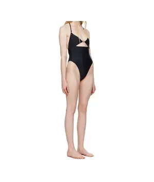 MARINE SERRE Jersey One-piece Swimsuit - Nude
