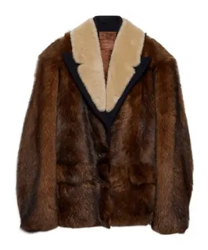 Prada Shearling Coat - Cognac