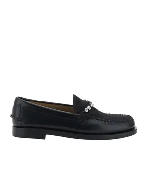 FORTE_FORTE Round Head Loafer Shoes - Black