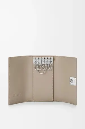 Loewe Anagram Key Case In Pebble Grained Calfskin