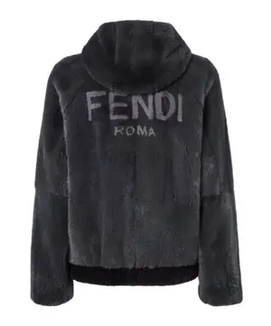 Fendi Logo Detailed Hooded Reversible Jacket