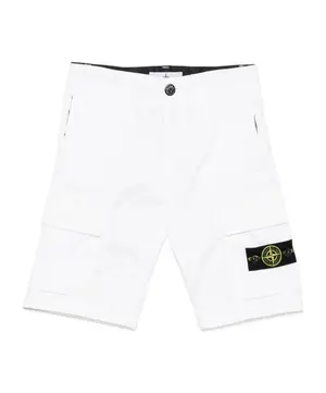 Stone Island Stretch-cotton Cargo Shorts - White