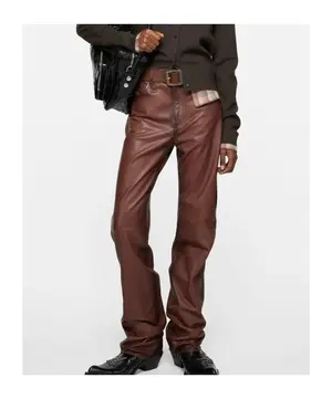 Acne Studios Faded Effect Full-grain Lamb Leather Trousers