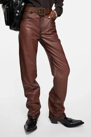 Acne Studios Faded Effect Full-grain Lamb Leather Trousers