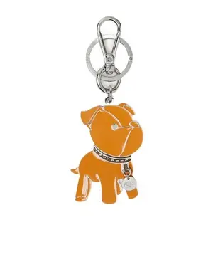 Fendi Enamel And Palladium-finish Metal Key Ring - Orange