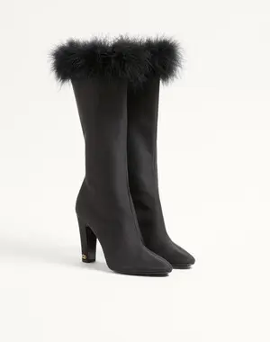 Valentino Garavani Hotty Shantung Feather Boots